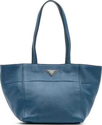 Prada Shopper - Vitello Daino Tote - Gr. unisize - in Blau - f&uuml;r Damen