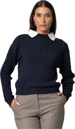 Kocca Femme, Pulls, Bleu, Taille: 44 FR Pull chaud dhiver &agrave; c&ocirc;tes