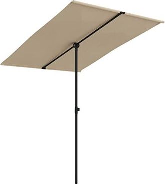 vidaXL Parasol de Jardin avec Mât en Aluminium, Pare-soleil de Patio, Abri de Soleil, Parasol de Terrasse Extérieur, 2x1,5 m Taupe