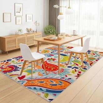 Generic Tapis Imprim&eacute; Brise Tropicale Feuilles cocotier Qui s&eacute;tendent pour Salon Chambre D&eacute;coration de la Maison - Multicolore Flanelle Antid&eacute;rapante Tapis Sa