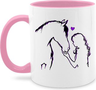 Shirtracer Tasse Tassen 325ml - Pferd und Reiterin Geschenk Pferde M&auml;dchen I Pferd Geschenk f&uuml;r Pferdeliebhaber I Reiten M&auml;dchen Geschenke f&uuml;r Pferdefreunde I Re
