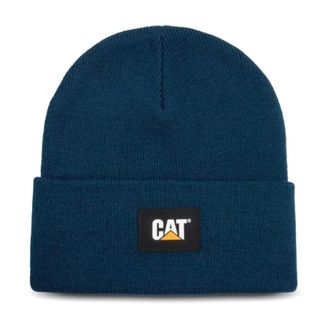 CAT Label Cuff Beanie - - Accessories - Herren - Blau - ONE SIZE