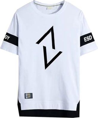 Generic Tee Shirt Sport Homme Col Rond- T-Shirts à Manches Courtes DéContracté Tendance Et Polyvalent Haut Basique Large Top De Tous Les Jours Classiques Slim