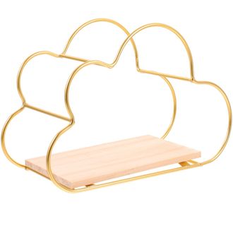 BESPORTBLE Schwebendes Wandregal Wolkenform Mittel Gr&ouml;&szlig;e aus Metall Goldfarben Wandmontage Aufbewahrungsregal f&uuml;r Wohnzimmer Bad Schlafzimmer Platzsparend Robust