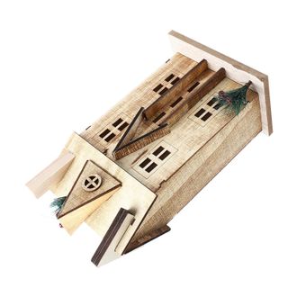 DOITOOL Nordisches LED Holzhaus Dekoration Weihnachtsdeko mit Warmwei&szlig;em Licht f&uuml;r Innen Wohnzimmer Schlafzimmer Tischdeko