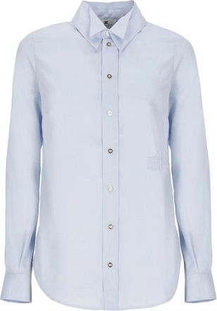 Elisabetta Franchi Femme, Blouses et Chemises, Bleu, Taille: 38 FR Cotton Shirt