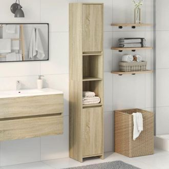 vidaXL Vidaxl - Armoire de salle de bain Ch&ecirc;ne sonoma 30x30x183,5 cm Agglom&eacute;r&eacute;