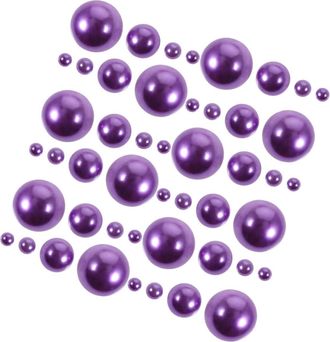 Angoily 110 St&uuml;ck Schwimmende Runde Kunstperlen als Vasenf&uuml;ller Unechte Perlen in Tiefviolett 3cm 2cm 1cm 08cm Vasenf&uuml;llperlen f&uuml;r Dekoration Selbstgemacht un