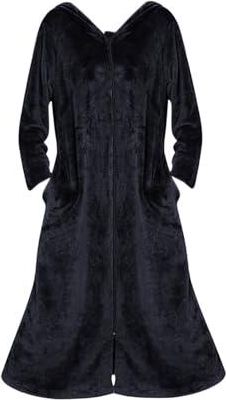 Generic Robe de chambre longue moelleuse pour femme - En polaire extra épaisse - Fermeture éclair - Vêtement de détente dhiver - Robe de nuit dhiver - Peignoi