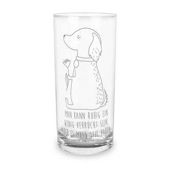 Mr. & Mrs. Panda Tumbler Hund Blume 200 ml - Geschenk, Hunde, Trinkbecher Glas, Wasserglas, Haha, Trinkglas, Wasserbecher, Glasbecher, Halsband, S&uuml;&szlig;, Spr&uuml;che
