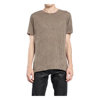 Giorgio Brato Homme, Tops, Vert, Taille: M Crinkled Nylon Jersey T-Shirt