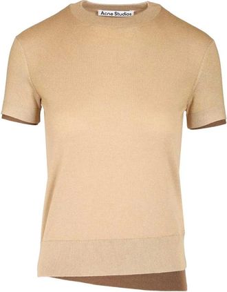 Acne Studios Layered Kurzarmpullover - - Knitwear - Damen - Beige - XS