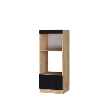 Vicco Armoire Micro-Ondes Fame-Line, Noir ray&eacute;, 60cm Ouvert