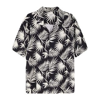 Laneus Homme, Chemises, Noir, Taille: XL Bowling Collar Shirt