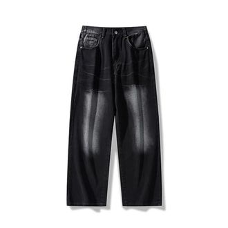 Generic Jean Homme Jeans Homme Pantalon en Jean D&eacute;lav&eacute; D&eacute;grad&eacute; Jambe Fusel&eacute;e - Streetwear Confortable pour Usage Quotidien avec Transition Color&eacute;e