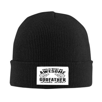 Generic Classique Bonnet Tricot&eacute;, Voici &agrave; Quoi Ressemble Un Parrain g&eacute;nial, Coupe-Vent Beanie Hats, Bonnet Hiver Chaud Tricot pour Adultes, Ski, Femme