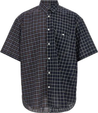 Comme Des Gar&ccedil;ons Homme, Chemises, Noir, Taille: L Panelled Checked Shirt