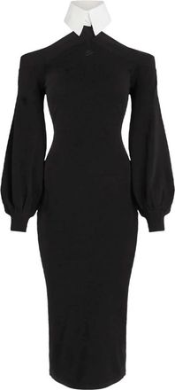 Karl Lagerfeld Femme, Robes, Noir, Taille: 38 FR Cold Shoulder Knit Dress