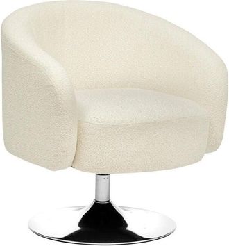 Atmosphera Atmosphera - Fauteuil Pivotant Bouclette Edith 73cm Blanc