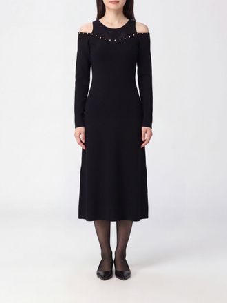 Liu Jo Robe midi fourreau en m&eacute;lange de viscose avec d&eacute;tails d&eacute;coup&eacute;s et clous