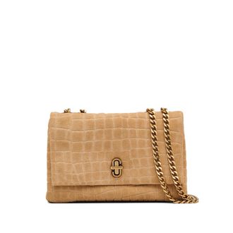 Marc Jacobs The Slim Croc Suede Dual-chain Shoulder Bag