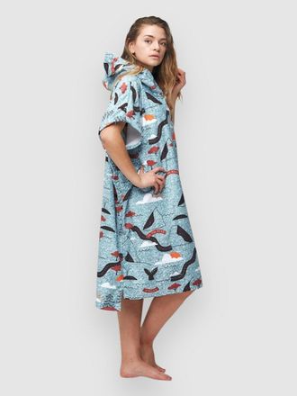 After Sketchbook Surf Poncho blue