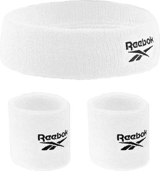Reebok 3-teiliges Unisex-Schweißband-Set - 5,7 cm Workout-Stirnband und 8,3 cm Armbänder mit Stay Dry-Technologie, Frottee-Band, feuchtigkeitsableitendes Gew