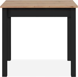M&ouml;belando Esstisch >Capri< Moderner Esstisch 110x76x67 cm in Artisan Eiche mit schwarzem Vierkantfu&szlig;, robuste Melamin-Oberfl&auml;che, ABS-Kanten, bis 45 kg belastba