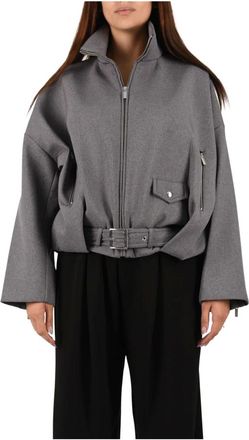 Meimeij Blouson Bomber - Femme - Vestes - Gris - Taille: 40 FR