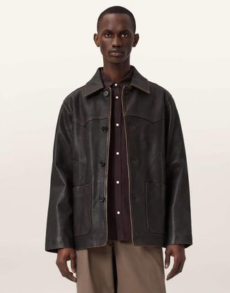 AllSaints Hartwell - Mantel in Cognacbraun-Brown