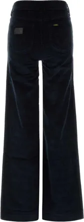 Lois Womens Midnight Blue Stretch Corduroy Palazzo Pant Navy Jean