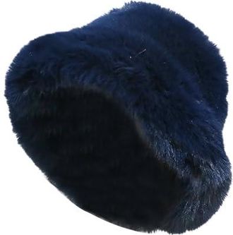 Generic Chapeau dhiver chaud en fourrure pour femme, chapeau de bassin color&eacute; personnalit&eacute;, oreille, grand bord large, chapeau de p&ecirc;cheur chapeau homme cuir, 