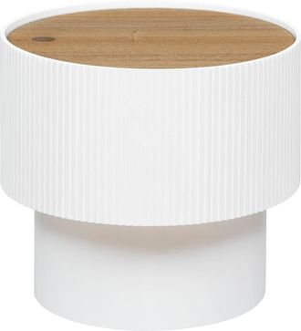 Atmosphera Atmosphera - Kaffeetisch Enola Eschenfurnier - weiß - D.38-5 cm - Weiß