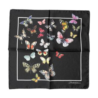 Dolce & Gabbana Carr&eacute; foulard imprim&eacute; papillons - Femme - Accessoires - Noir - Taille: ONE Size
