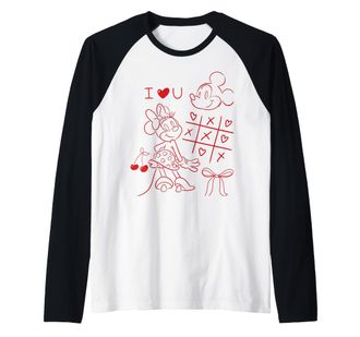 Disney Mickey Mouse And Minnie I Love You Valentine Raglan