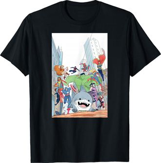 MARVEL Jeff The Land Shark Leads The Super Hero Charge T-Shirt