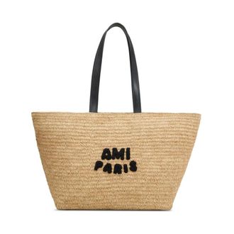Ami Femme, Sacs, Beige, Taille: ONE Size Sac Fourre-Tout Beige avec Longues Poignées