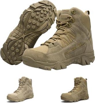 Generic Bottes de travail en cuir pour homme avec soutien de la vo&ucirc;te plantaire - Chaussures de randonn&eacute;e imperm&eacute;ables anti-crevaison, Sable E, 42 1/3 EU