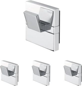 Tiger Safira Haken XL, Chrom (Packung mit 4)