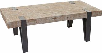 Hhg Neuwertig] Couchtisch HHG 891b, Wohnzimmertisch, Tanne Holz rustikal massiv MVG-zertifiziert 40x120x60cm