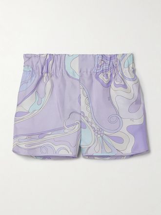 Pucci Short En Serge De Soie Imprimée - Violet