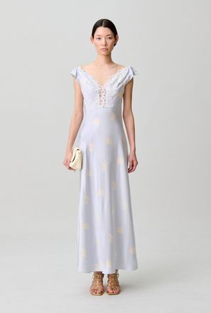 Claudie Pierlot Robe satin fleurs