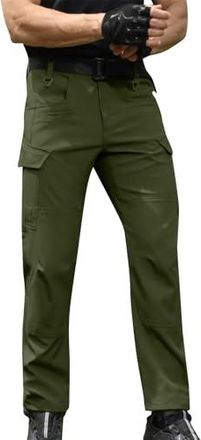 Generic Pantalon cargo pour homme - L&eacute;ger - Pour le travail, les voyages, la p&ecirc;che, le camping - Plusieurs poches, Vert, 3XL
