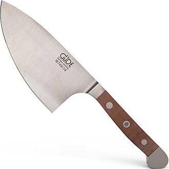 Gude Solingen - Kräutermesser Shark geschmiedet, 14 cm, Walnussholz, ALPHA WALNUSS, Doppelkropf, Handmade Germany