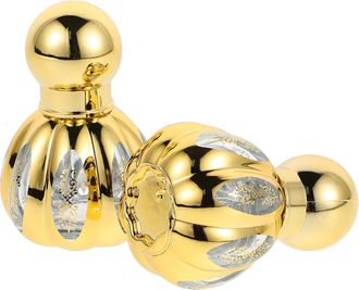 DOITOOL 2 Stück Nachfüllbare Parfumflaschen aus Glas mit Spiraldichtung und Roll Ätherische Öle Dekorative Reisezerstäuber in Elegantem Gold Auslaufsicher und