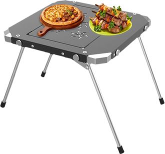 Generico Tragbarer Klapptisch f&uuml;r Camping, tragbar, zusammenklappbar, aus Aluminiumlegierung, Beistelltisch f&uuml;r drau&szlig;en und Camping, f&uuml;r Familientreffen, Pickn