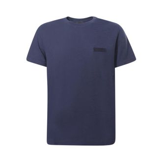 Dondup T-Shirt mit Rundhalsausschnitt Regular aus geflammtem Jersey - - Tops - Herren - Blau - S
