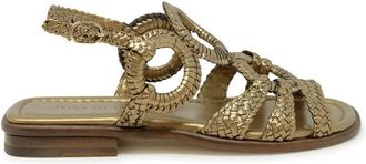 Pons Quintana Sandalen - Bronze Leather Tina Flat Sandals - Gr. 36 (EU) - in Braun - f&uuml;r Damen