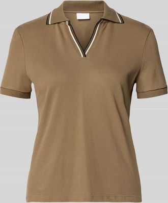 Jake*s Regular Fit Poloshirt mit V-Ausschnitt und Kontraststreifen