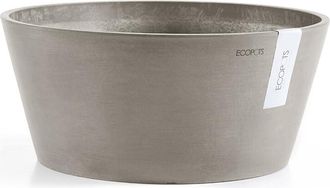 Ecopots Blumentopf Frankfurt - Braun Grau - Durchmesser Ø 40 cm rund groß - Pflanzentopf aus Recycling Kunststoff - Übertopf modern für Indoor und Outdoor